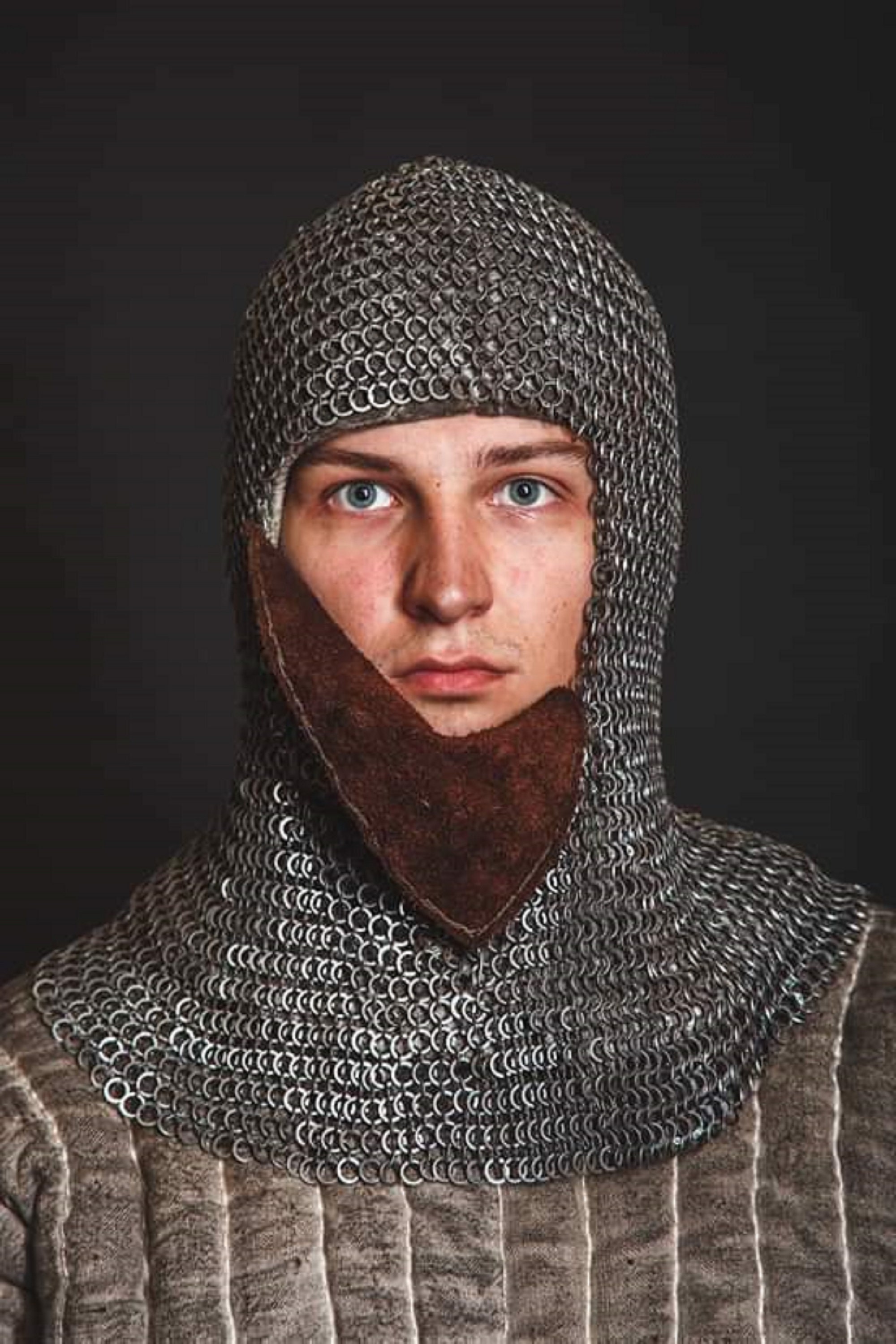 Chainmail Coif 9MM Flat Riveted With Washer Coif Best Gift for Medieval ...