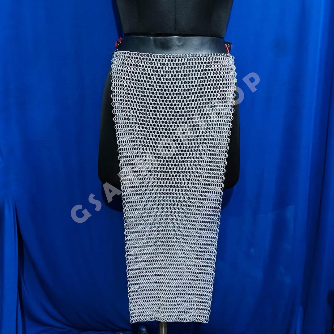 Chainmail Long Skirt With Leather Belt, Aluminum 10MM Butted Ring ...