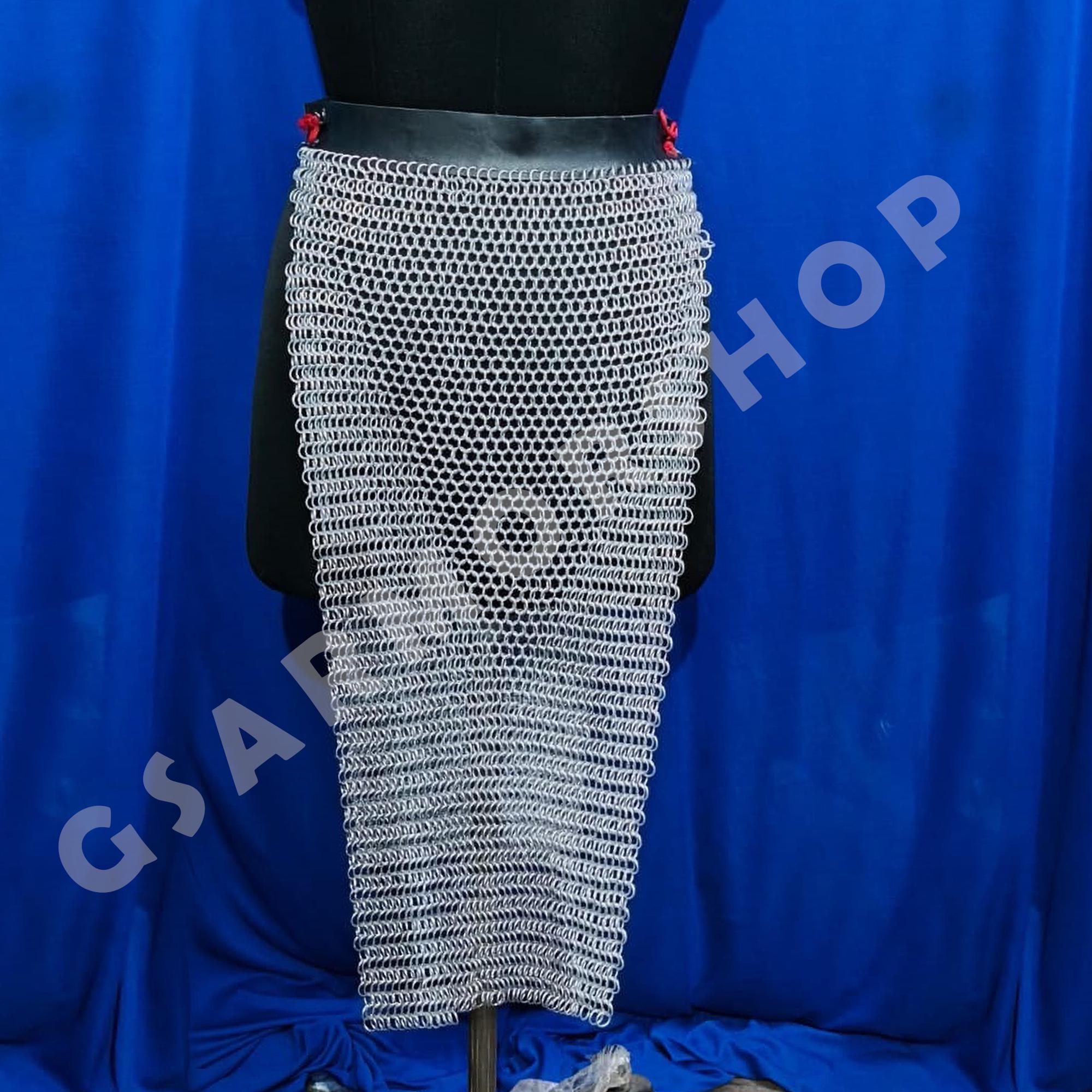 Chainmail Long Skirt With Leather Belt, Aluminum 10MM Butted Ring ...