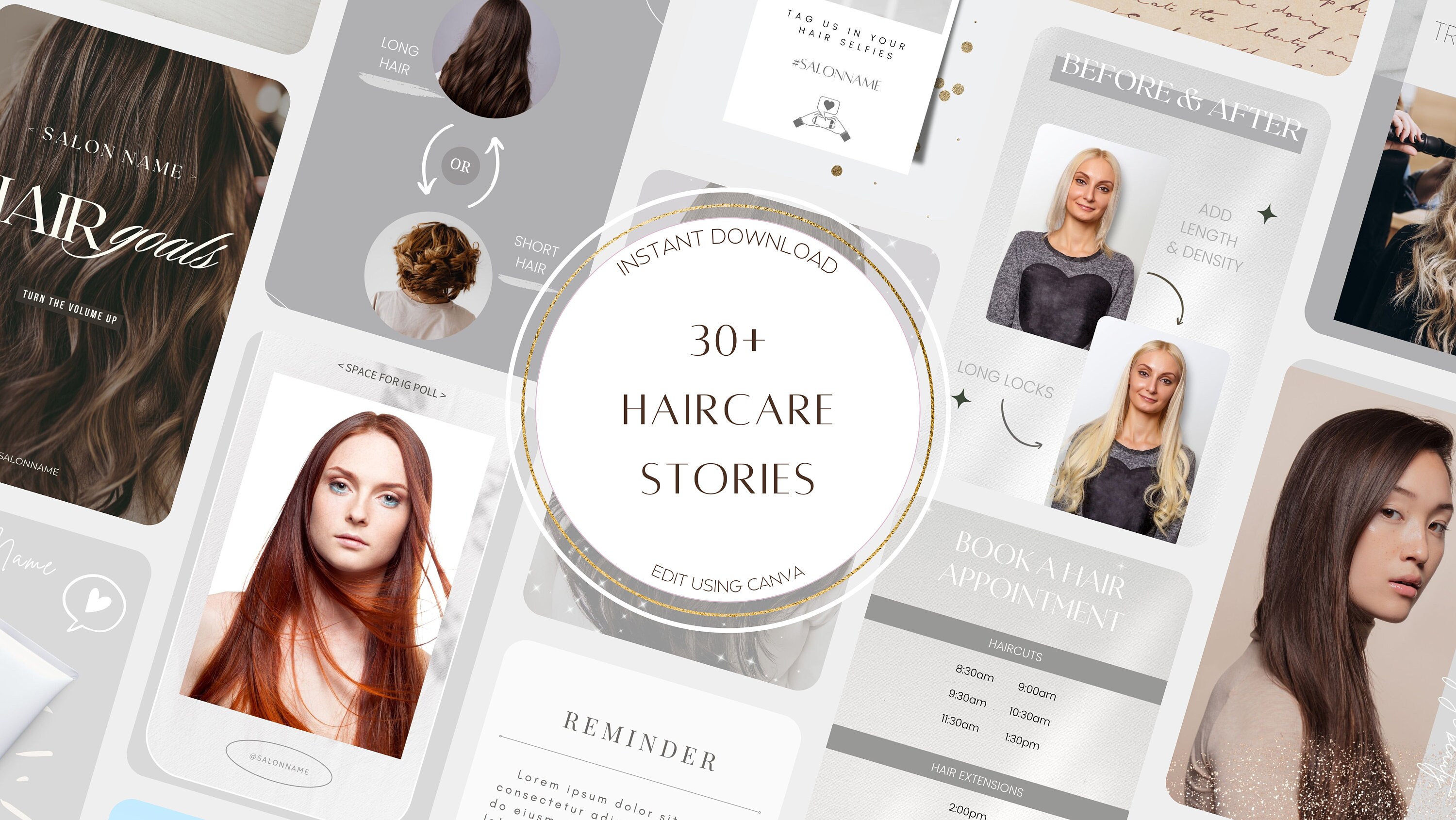 Hairstylist Instagram Templates. Hair Salon. Social Media Templates ...