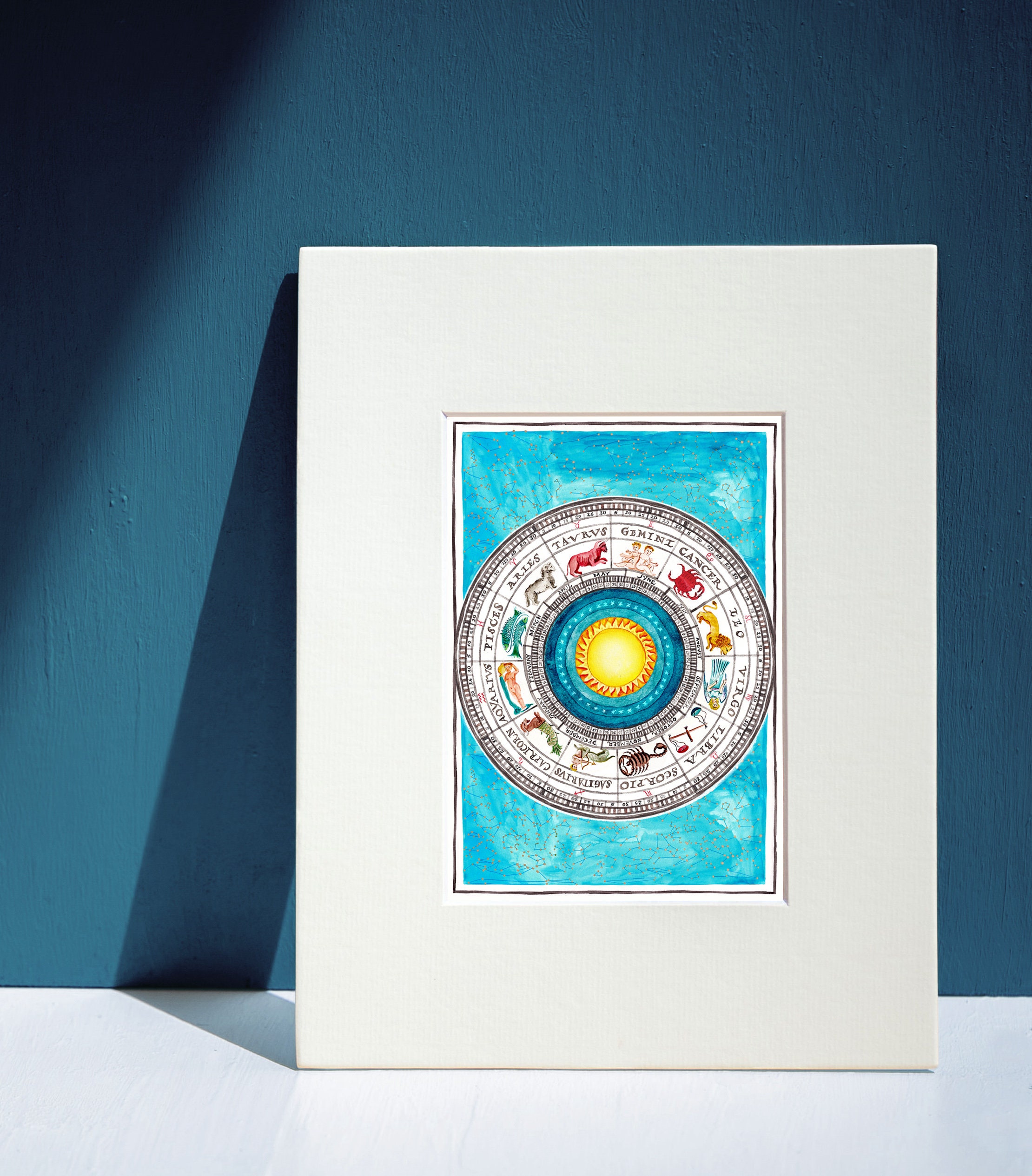 Celestial Zodiac Calendar | Art Print of Original Painting | Astrology ...