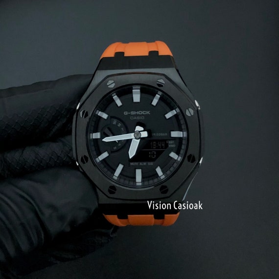 Casio G-shock GA-2100-1AER Casioak Royal Oak Orange - Etsy