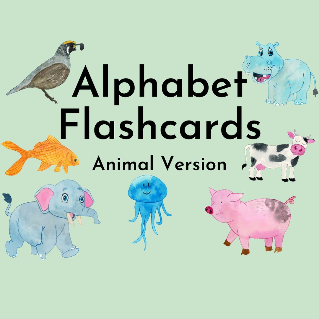 Alphabet Flashcards: Animal Version - Etsy