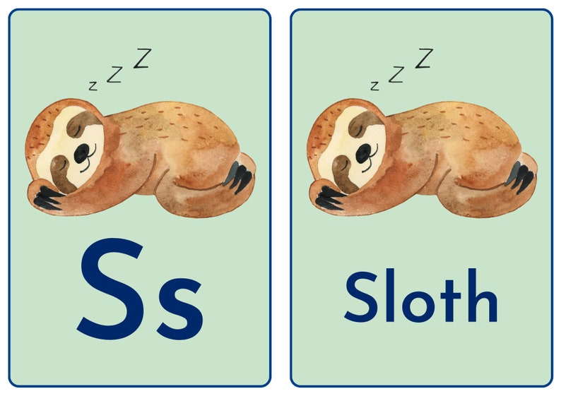 Alphabet Flashcards: Animal Version - Etsy