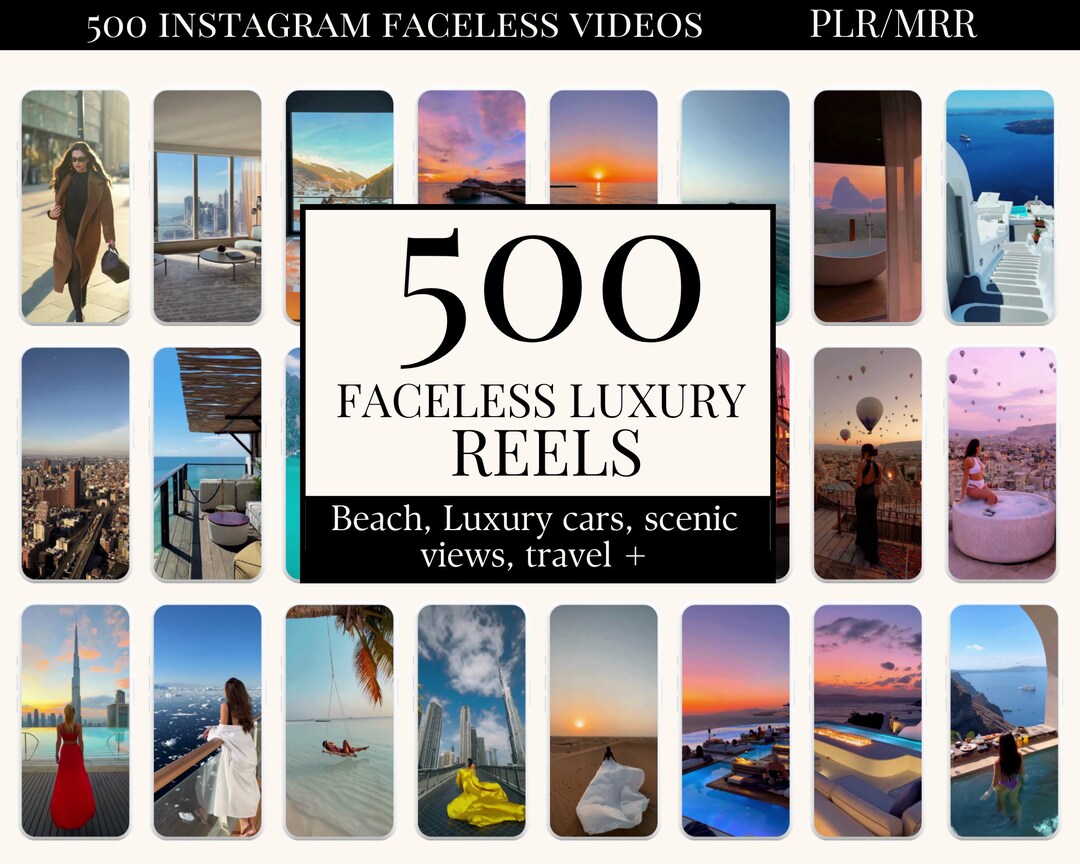 500+ Luxury Faceless Bundle, Beach Reels, Instagram Luxury Reels ...