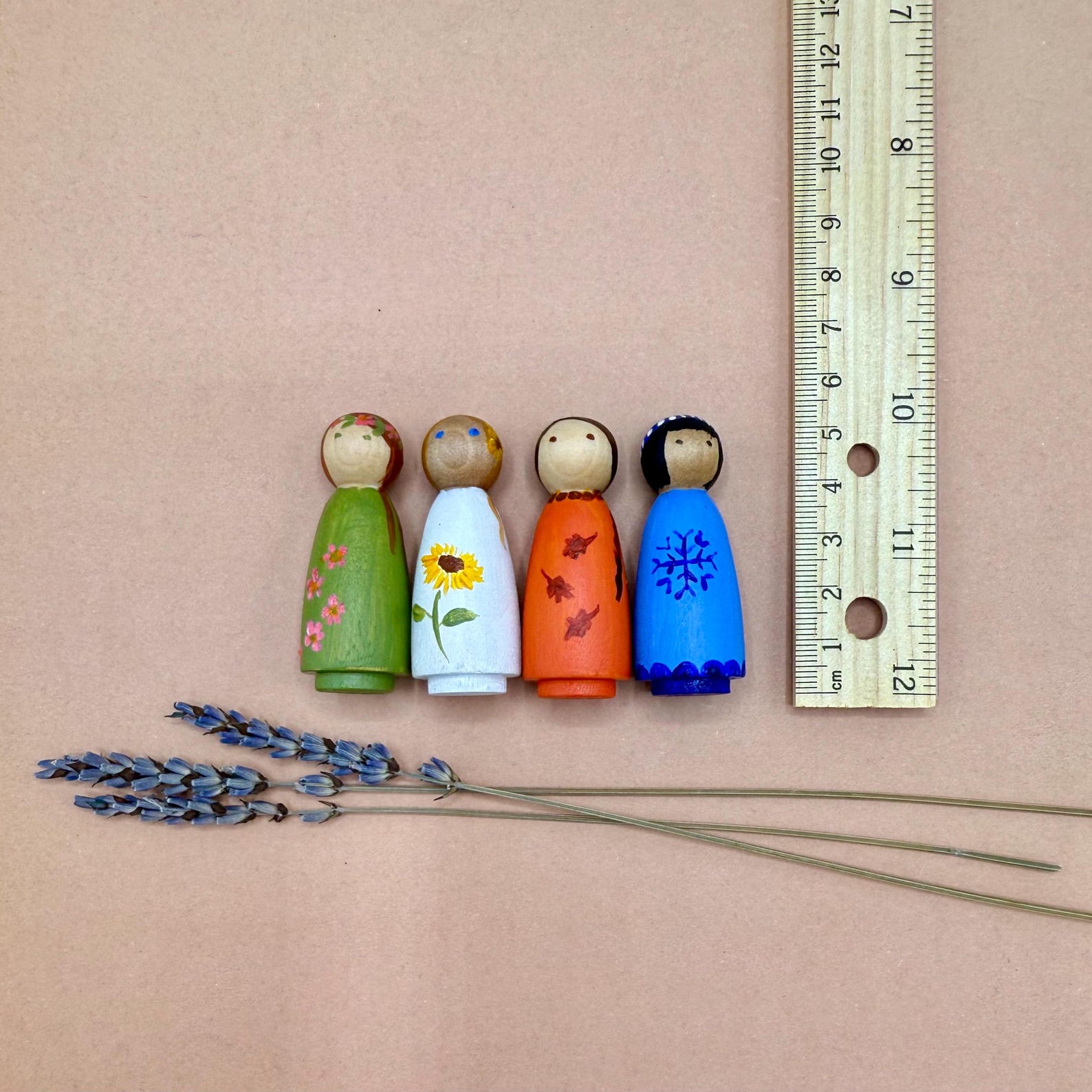 4 Seasons Hand-painted Peg Dolls - Waldorf-inspired Heirloom Toy for ...