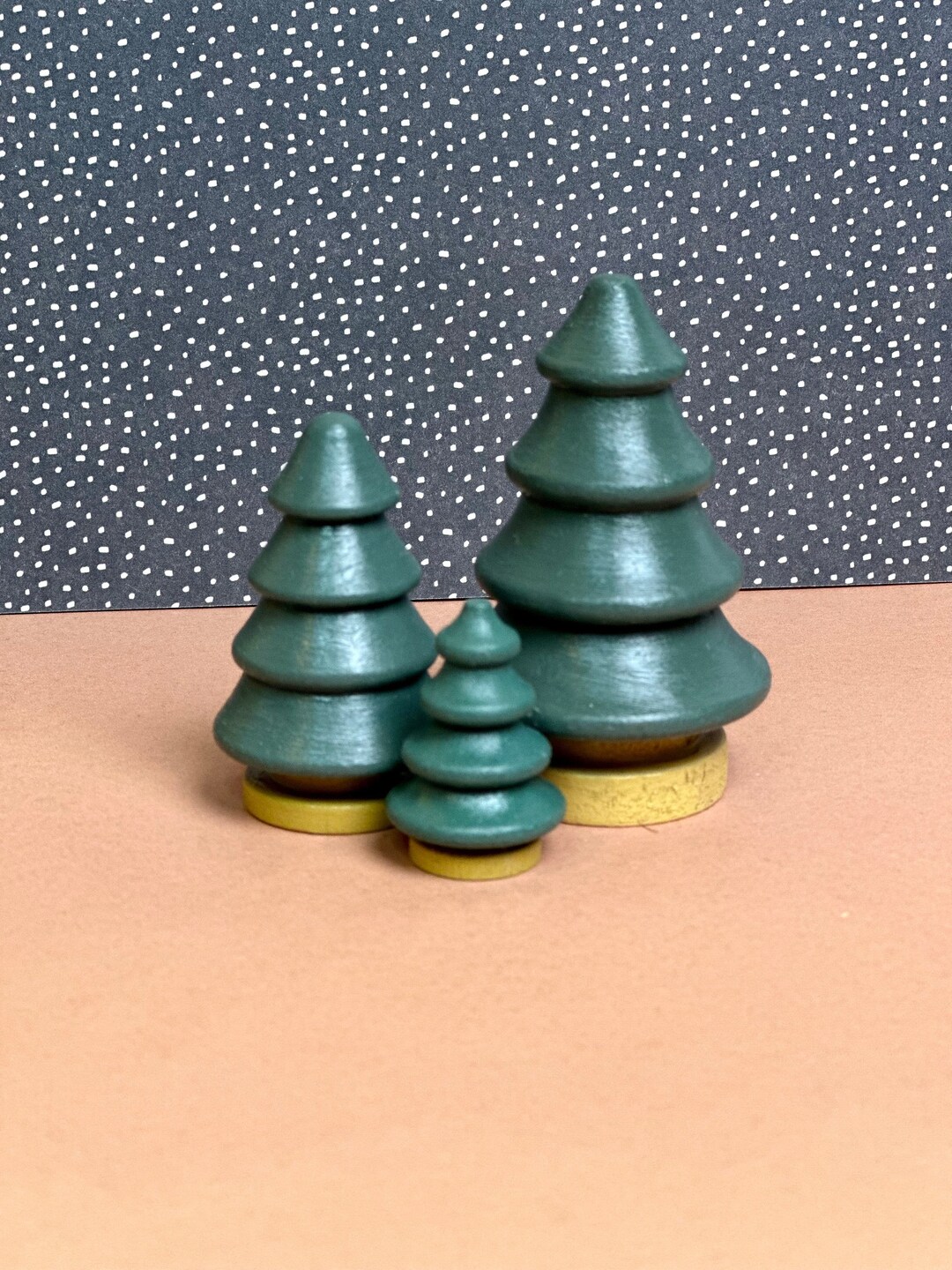 Sage Colored Wooden Trees, Set of 3, Eco Friendly Sensory Play and Kids ...