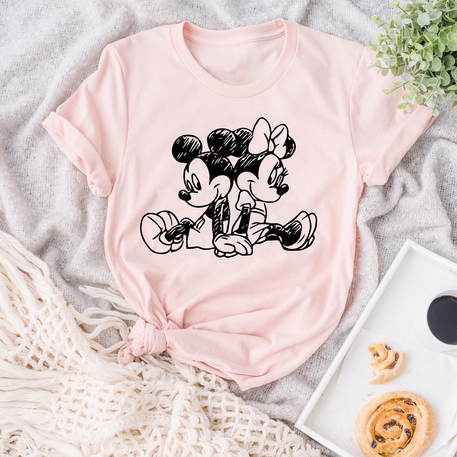 Vintage Mickey and Minnie Shirt, Mickey Sketch, Minnie Sketch sold by ...