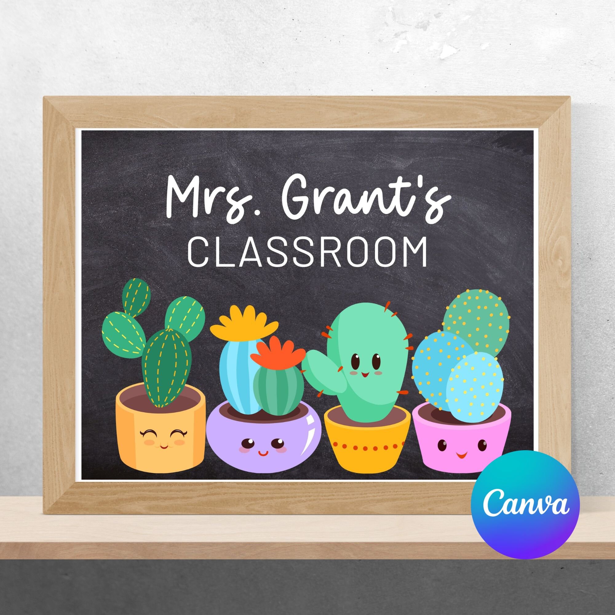 Teacher Door Sign Digital Template, Chalkboard Wall Art for Teachers ...