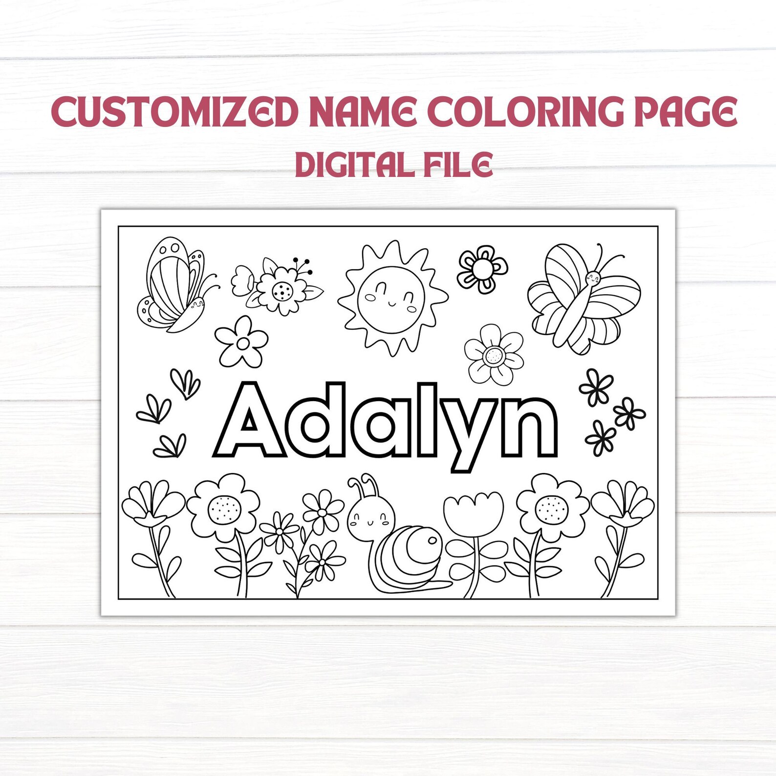 Personalized Coloring Page, Custom Coloring Page, Name Coloring Page ...