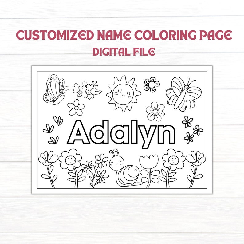 Personalized Coloring Page, Custom Coloring Page, Name Coloring Page ...