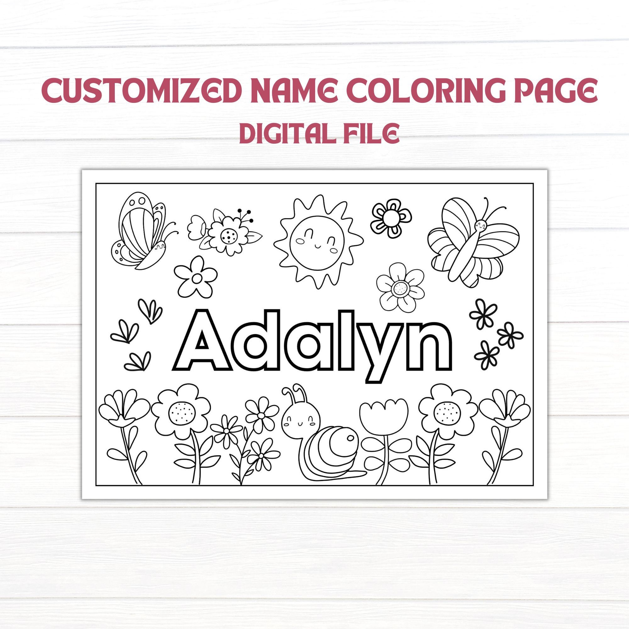 Personalized Coloring Page, Custom Coloring Page, Name Coloring Page ...