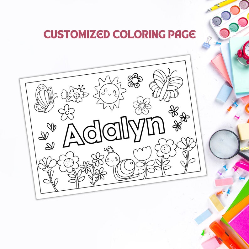 Personalized Coloring Page, Custom Coloring Page, Name Coloring Page ...