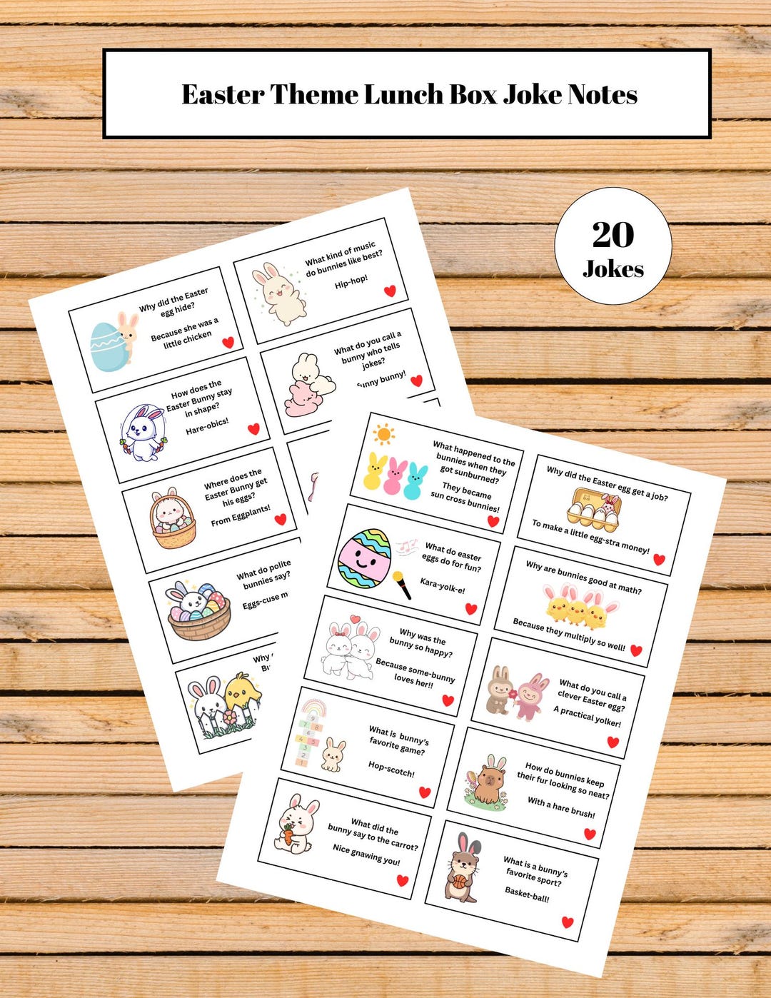 Easter Themed Lunch Box Joke Notes for Kids - Etsy