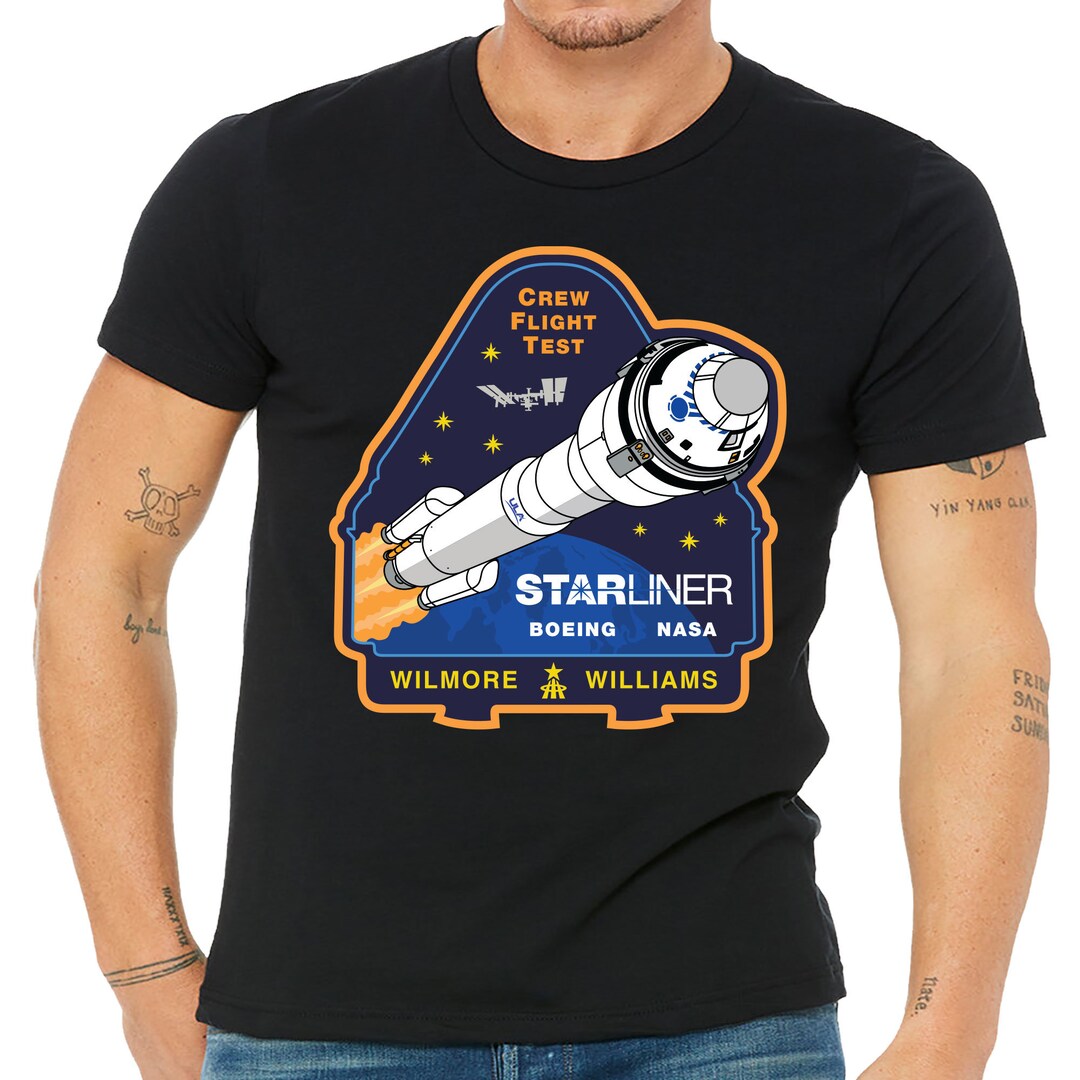 Starliner Crewed Flight Test Adult T-shirt - Starliner Mission | Space ...