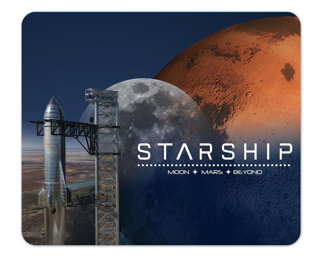 Starship Starbase Moon Mars Beyond Mouse Pad | Space Gifts | Space ...
