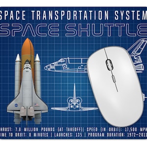NASA Space Shuttle Atlantis Blueprint Mouse Pad | Space Exploration ...
