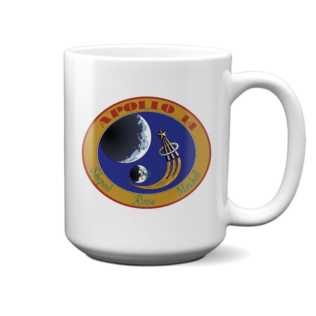 NASA Apollo 14 Mission Logo 15oz Mug- Ceramic Space Exploration Coffee ...