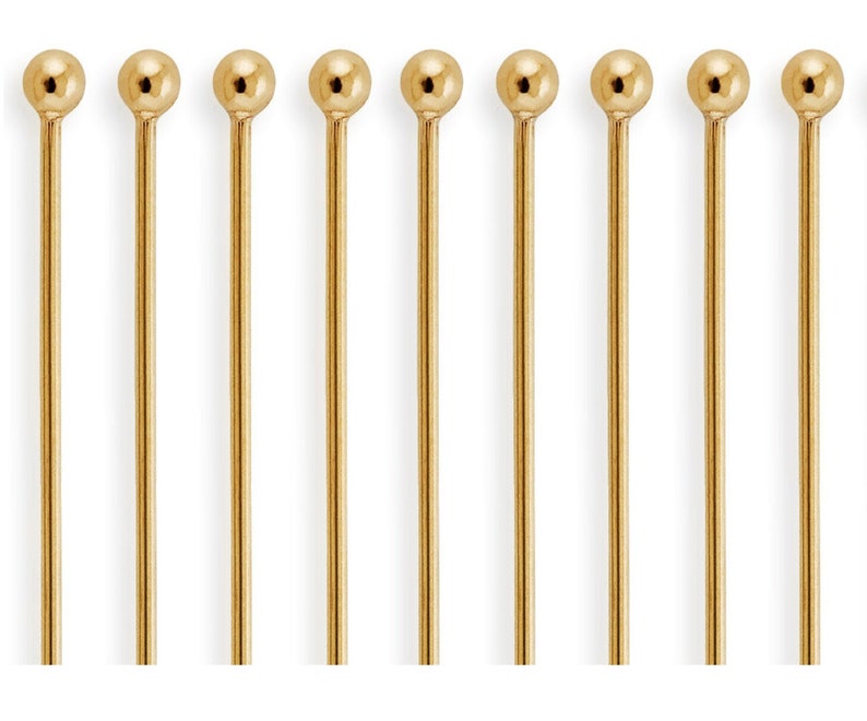 14KGF | Ball Head Gold Filled Pin | 24gauge | 2 Inch L 1.5 Mm Ball Head ...