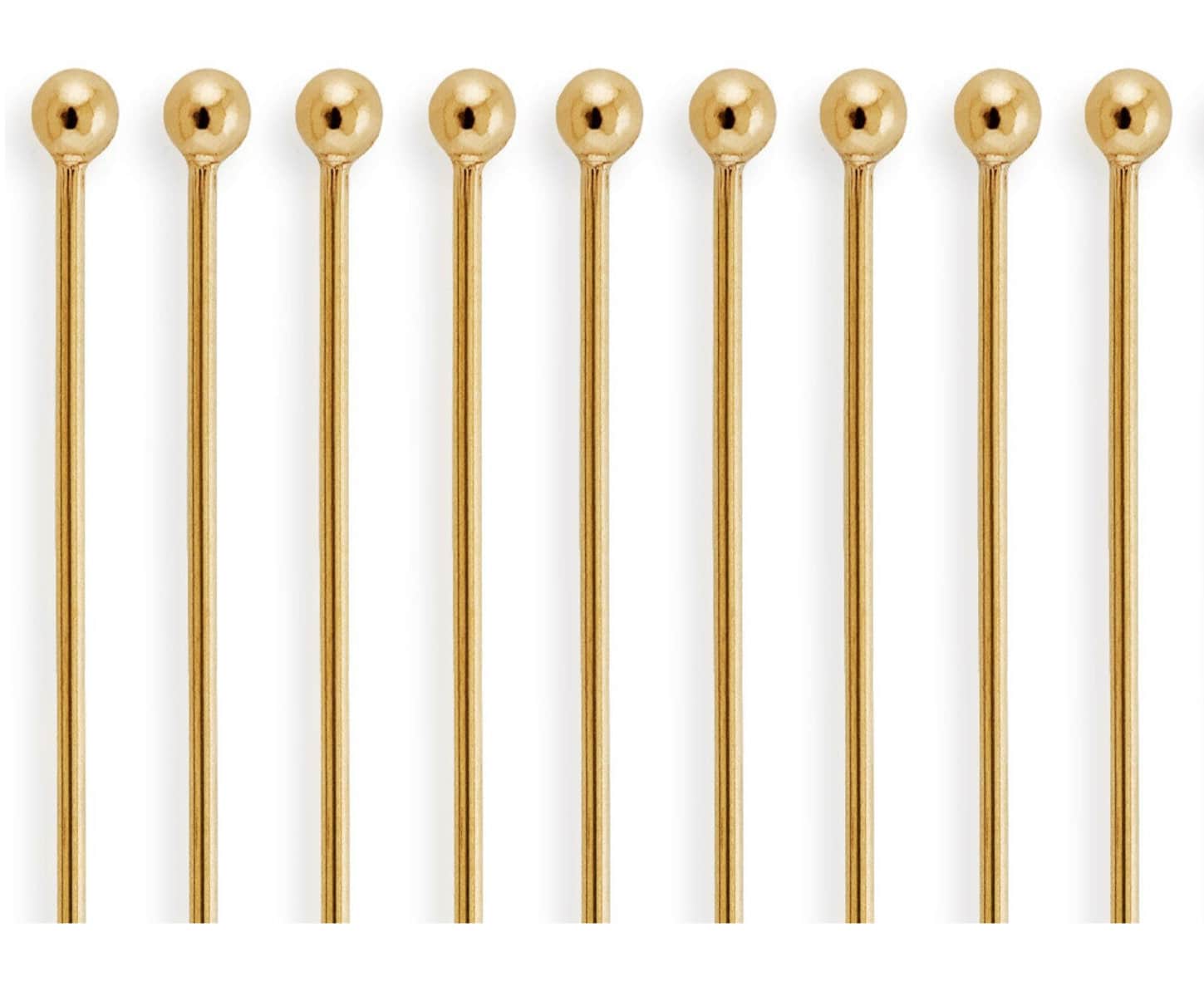 14KGF | Ball Head Gold Filled Pin | 24gauge | 2 Inch L 1.5 Mm Ball Head ...