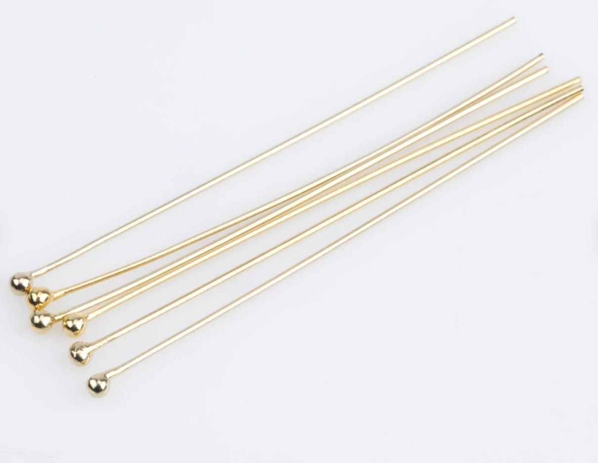 14KGF | Ball Head Gold Filled Pin | 24gauge | 2 Inch L 1.5 Mm Ball Head ...