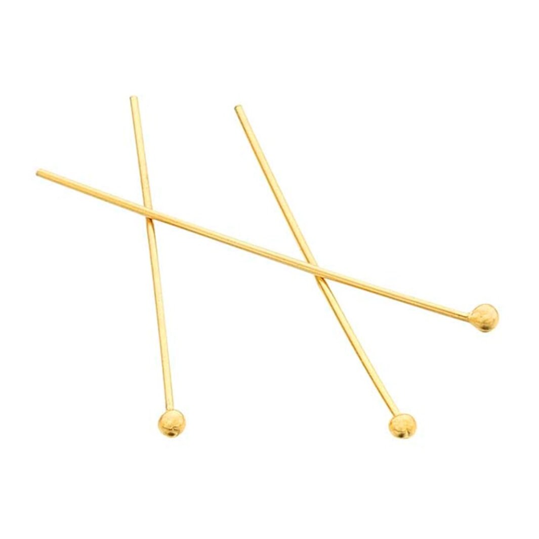 14KGF | Ball Head Gold Filled Pin | 24gauge | 2 Inch L 1.5 Mm Ball Head ...