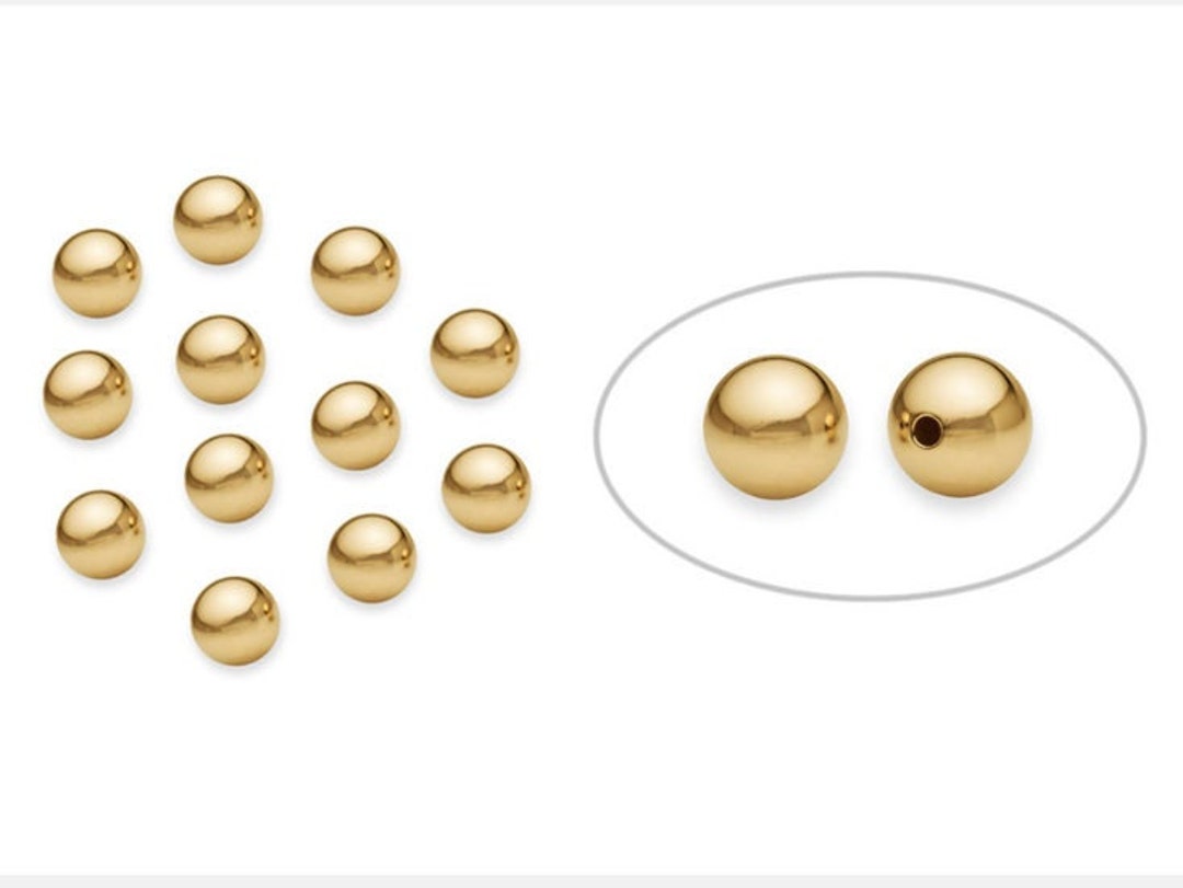 14KGF | 4mm 14K Gold Filled Bead | 25pcs, 50pcs, 100pcs | 1/20 14K | Made is USA - Etsy