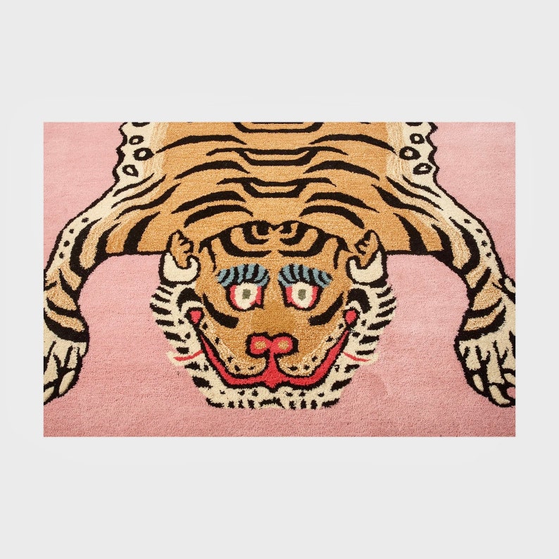 Pink Colored Tibetan Knotted Rug Nepali Rug 100% Woolen Hand - Etsy