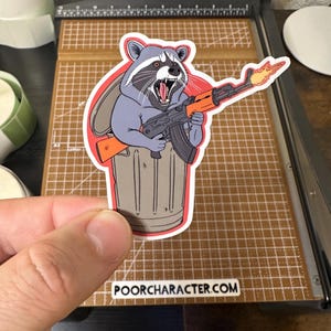 Raccoon Rampage Sticker | Raccoon Stickers | Funny Sticker | Water ...