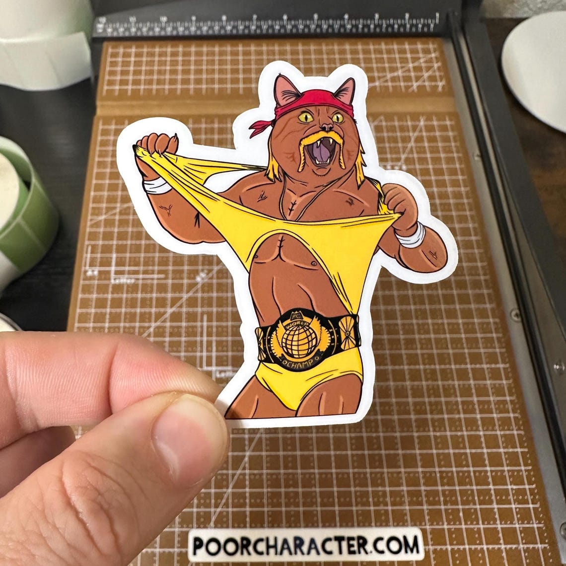 Wrestling Cat Sticker: Funny WWE Vinyl Decal - Etsy
