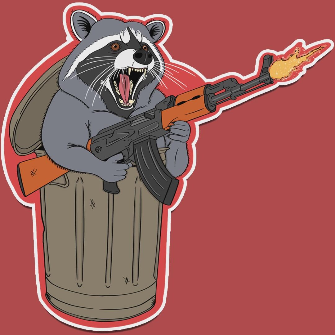 Raccoon Rampage Sticker | Raccoon Stickers | Funny Sticker | Water ...