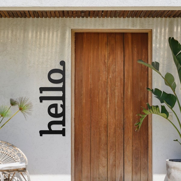 Metal Vertical Hello Sign - Etsy