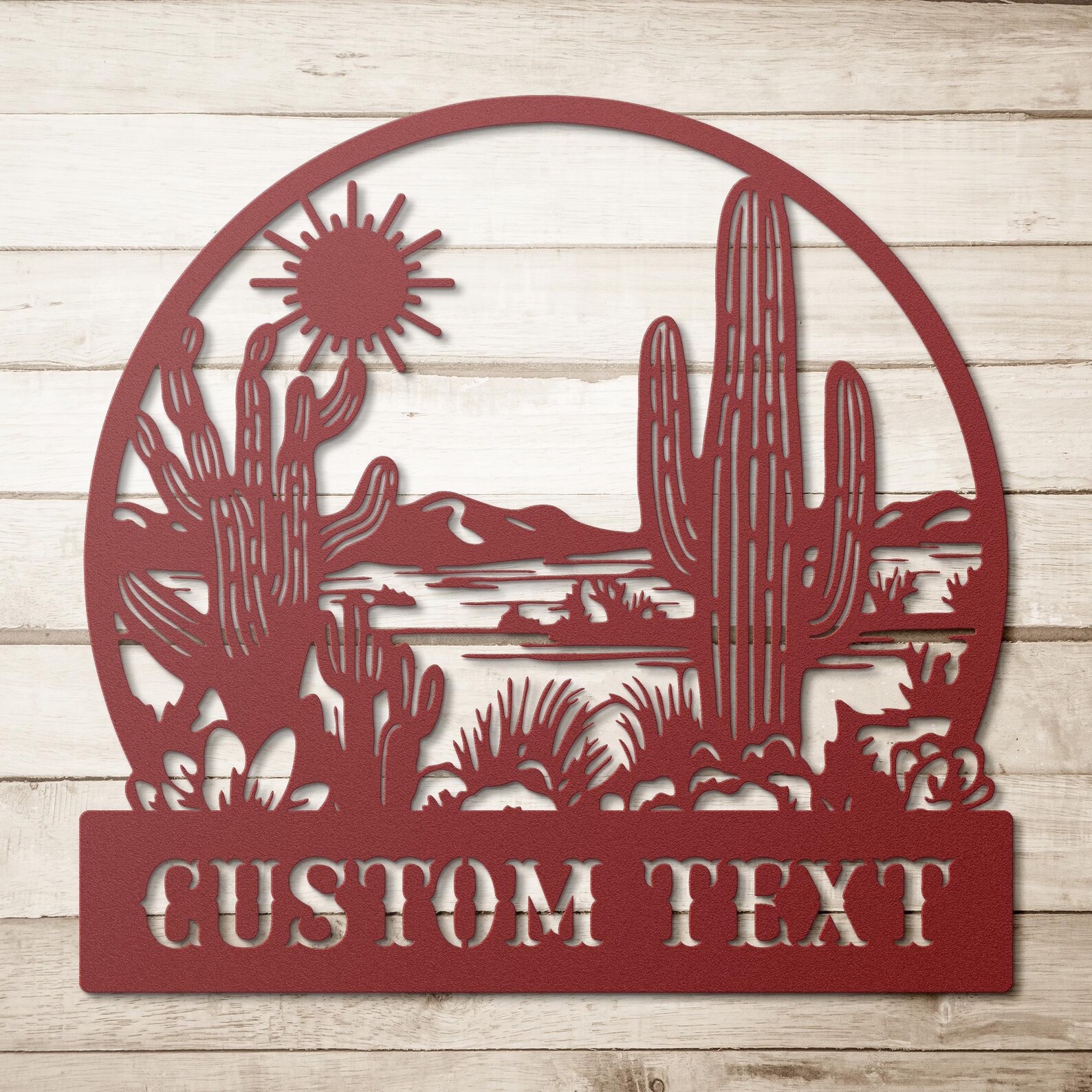 Southwestern Desert Scene, Mountain Scene, Metal Wall Sign, Outdoor ...