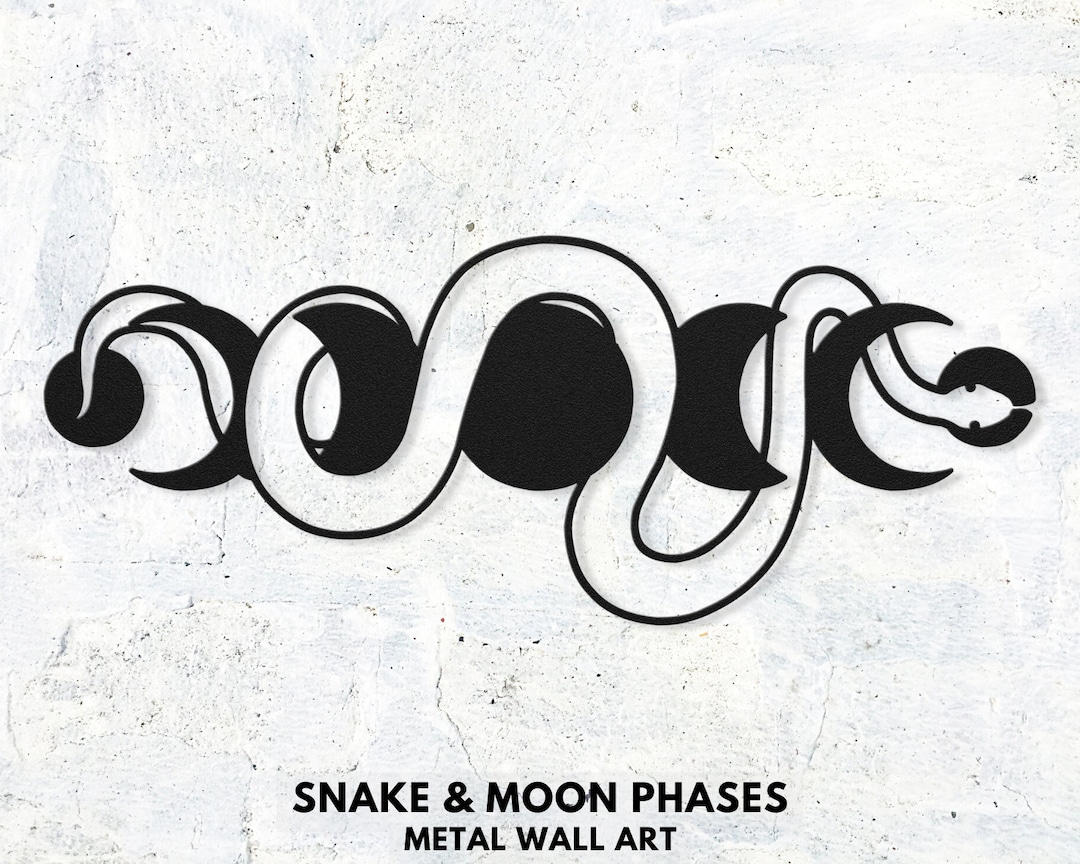 Moon Phases Wall Art, Celestial Snake Metal Art, Boho Bedroom Decor ...
