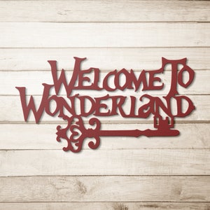 Welcome to Wonderland Metal Wall Art, Mad Hatter Tea Party Decor, Alice ...