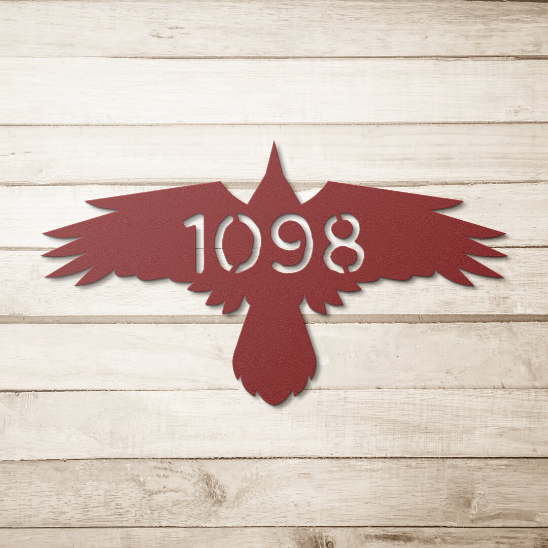 Raven House Number Sign, Personalized Sign, Custom Street Address ...