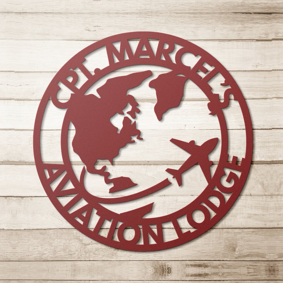 Airplane Hangar Sign, Personalized Pilot Name Sign, Custom Aviation ...