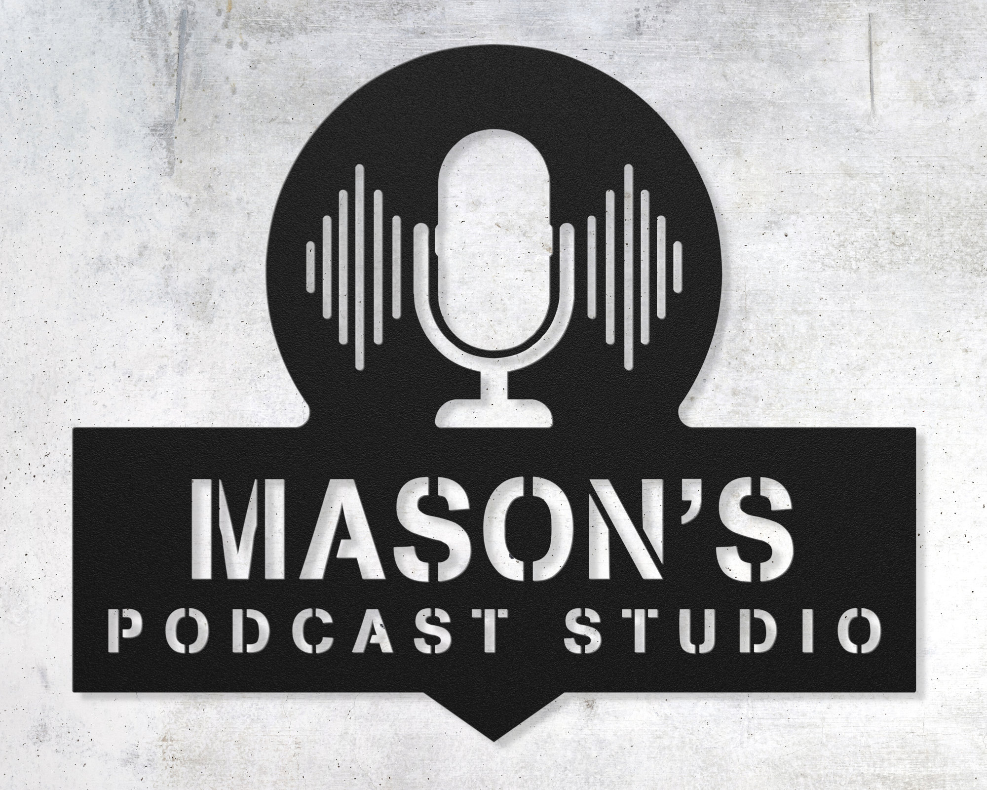 Podcast Sign, Music Studio Logo Metal Sign, Podcast Backdrops, Gift for ...