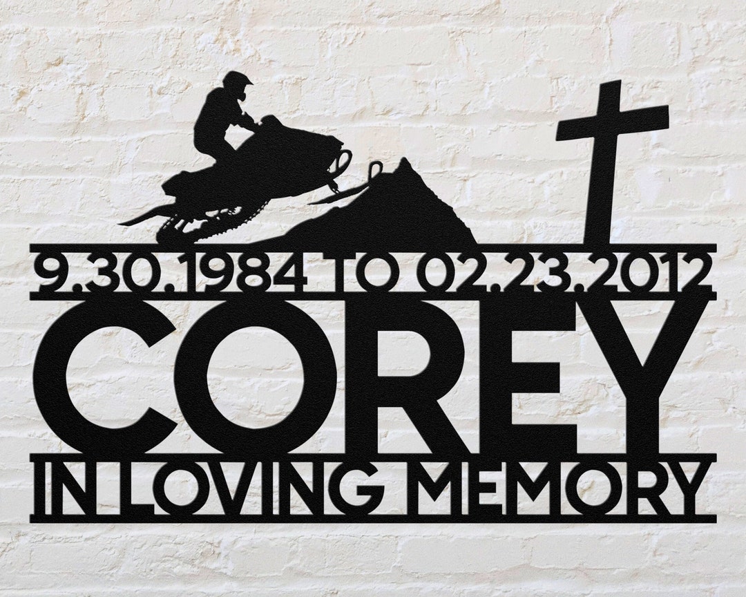 Snowmobile Memorial Metal Wall Art, in Loving Memory Snowmobiler Sign ...
