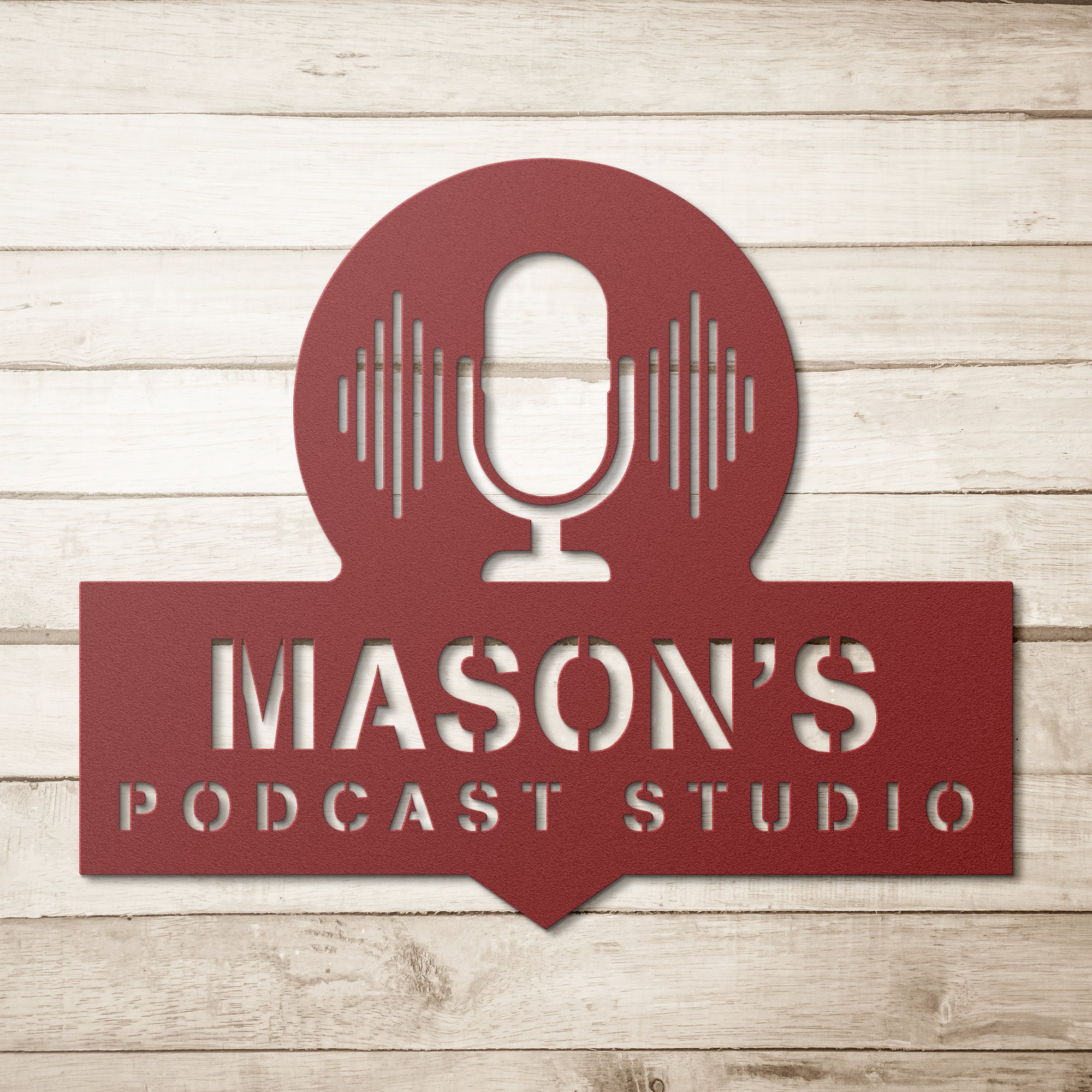 Podcast Sign, Music Studio Logo Metal Sign, Podcast Backdrops, Gift for ...