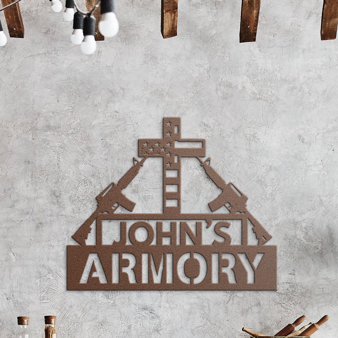 Armory Sign, Gun Sign, Garage Sign Gift for Dad, Ar-15 Wall Art, Custom ...