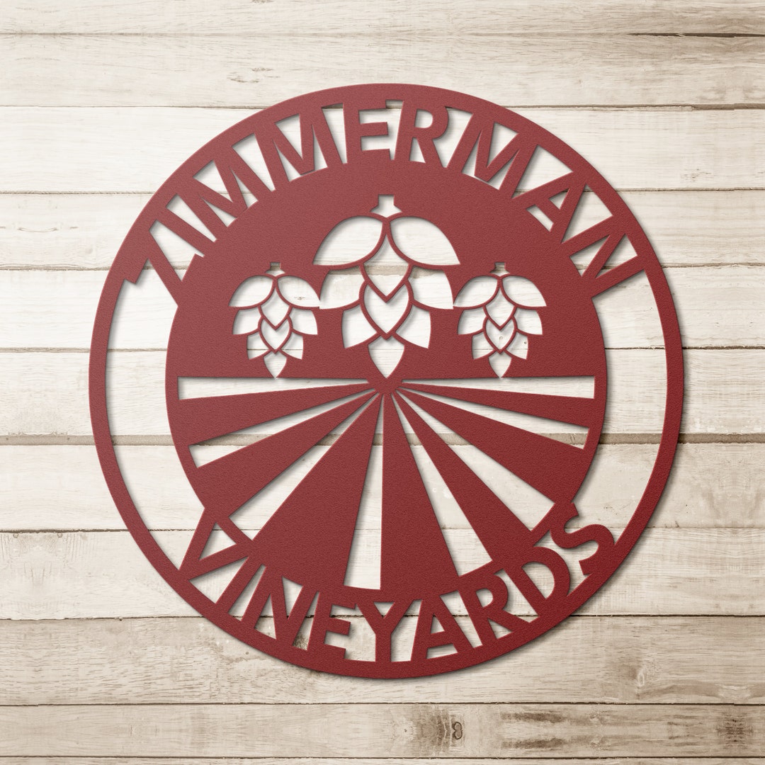 Outdoor Vineyard Sign, Custom Metal Sign, Gift for Wine Lover, Wine ...