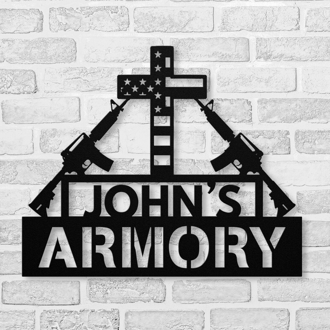 Armory Sign, Gun Sign, Garage Sign Gift for Dad, Ar-15 Wall Art, Custom ...