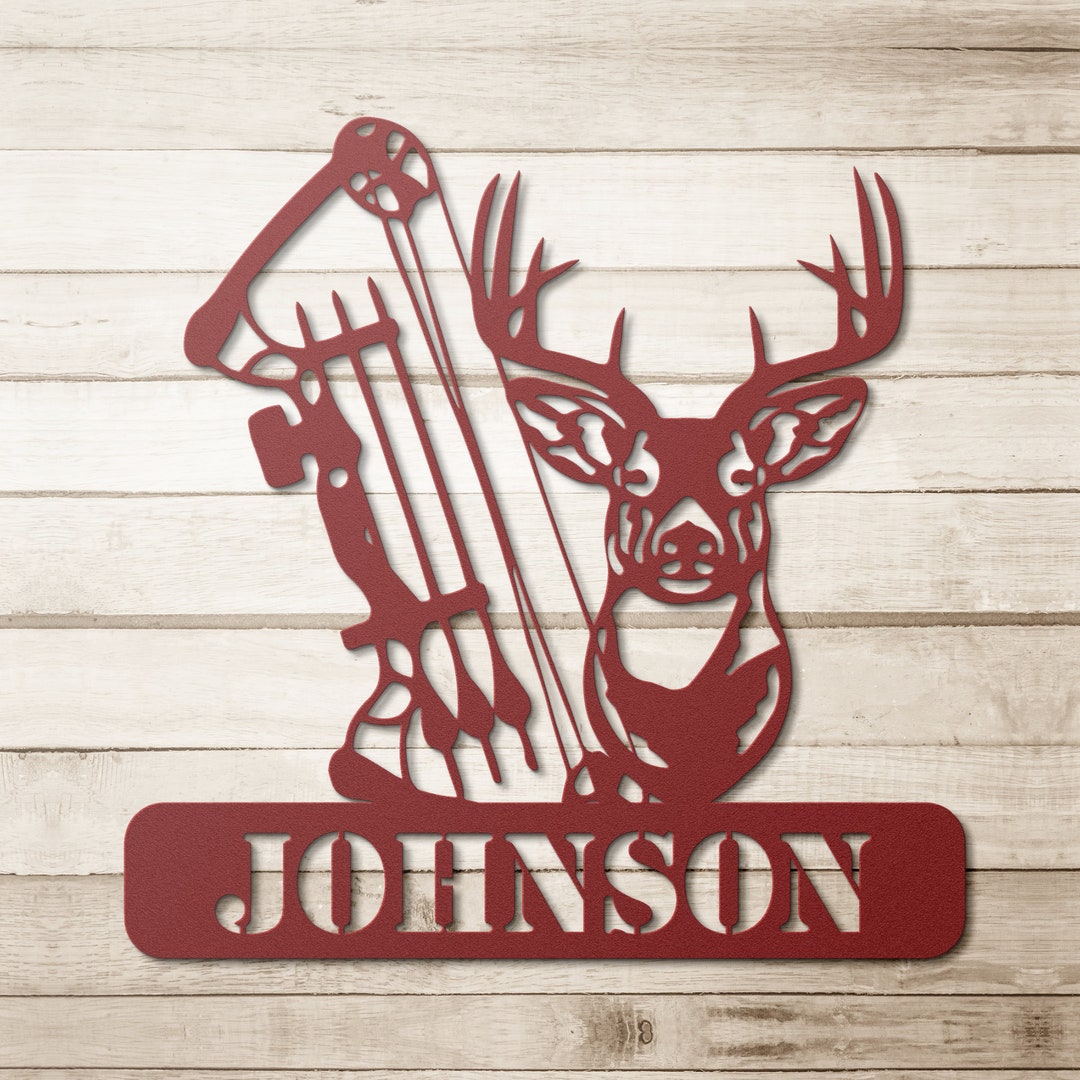 Bowhunting Gifts, Compound Bow Hunting Metal Sign, Hunting Gift for Men ...