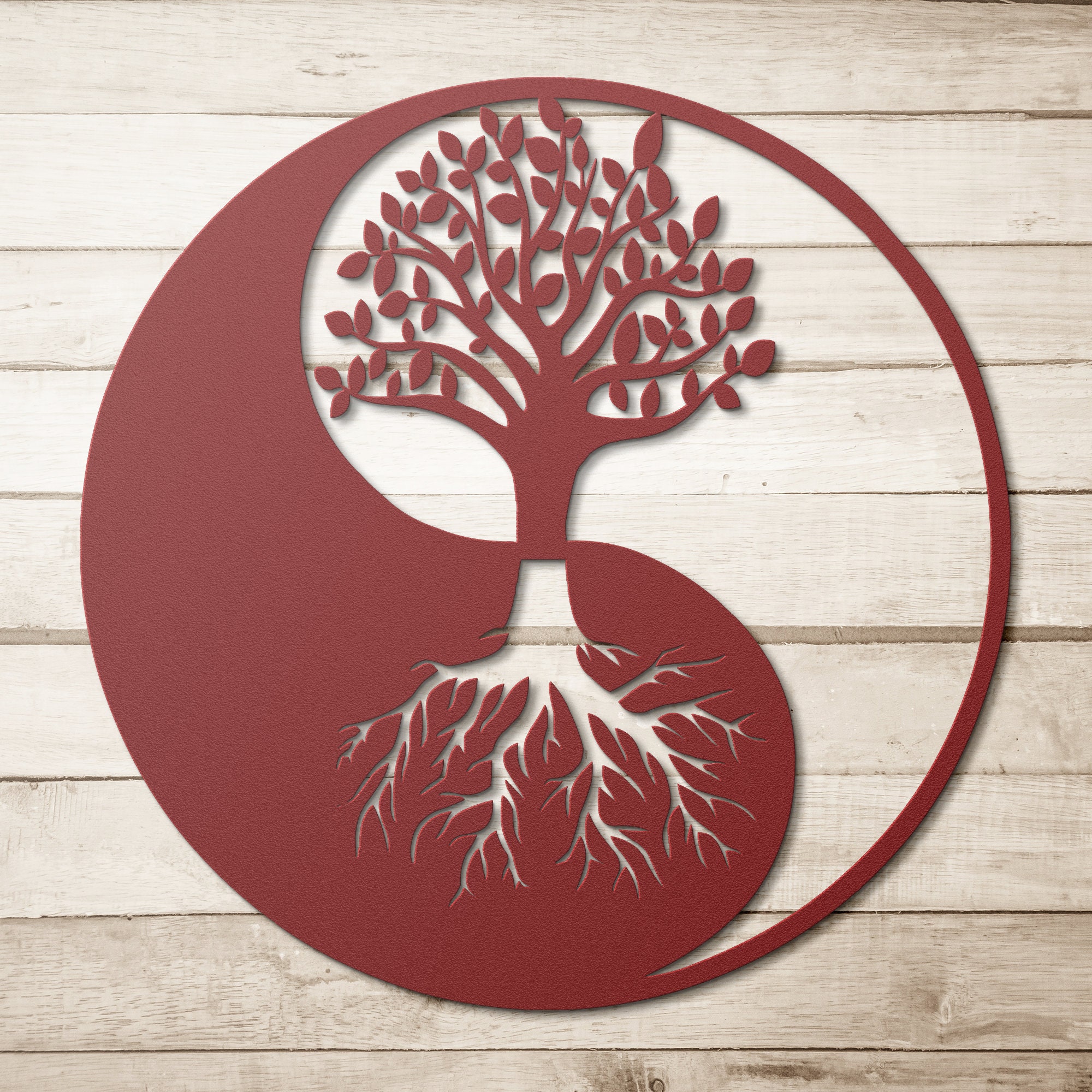 Yin Yang Metal Art Tree of Life Wall Art Zen Decor Spiritual - Etsy