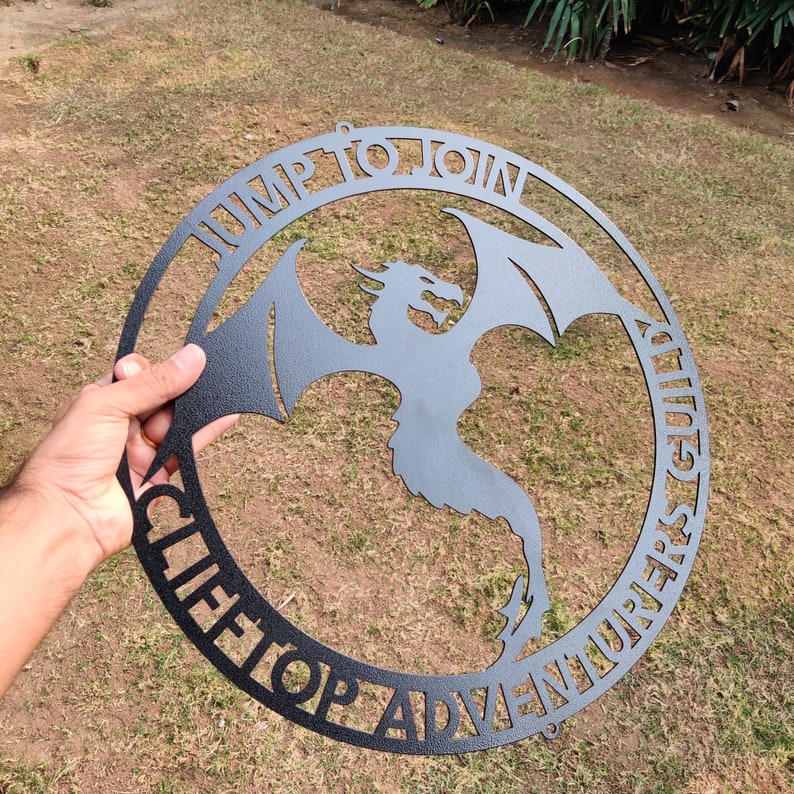 Dragon Monogram Custom Dragon Metal Sign Dnd Gift for Him - Etsy