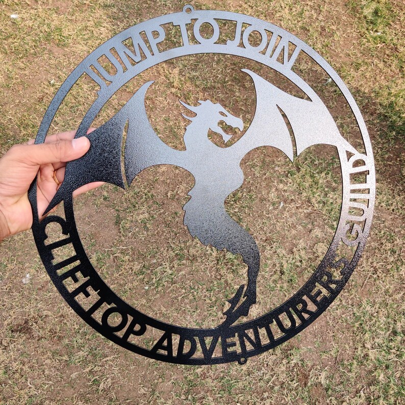 Dragon Monogram Custom Dragon Metal Sign Dnd Gift for Him - Etsy