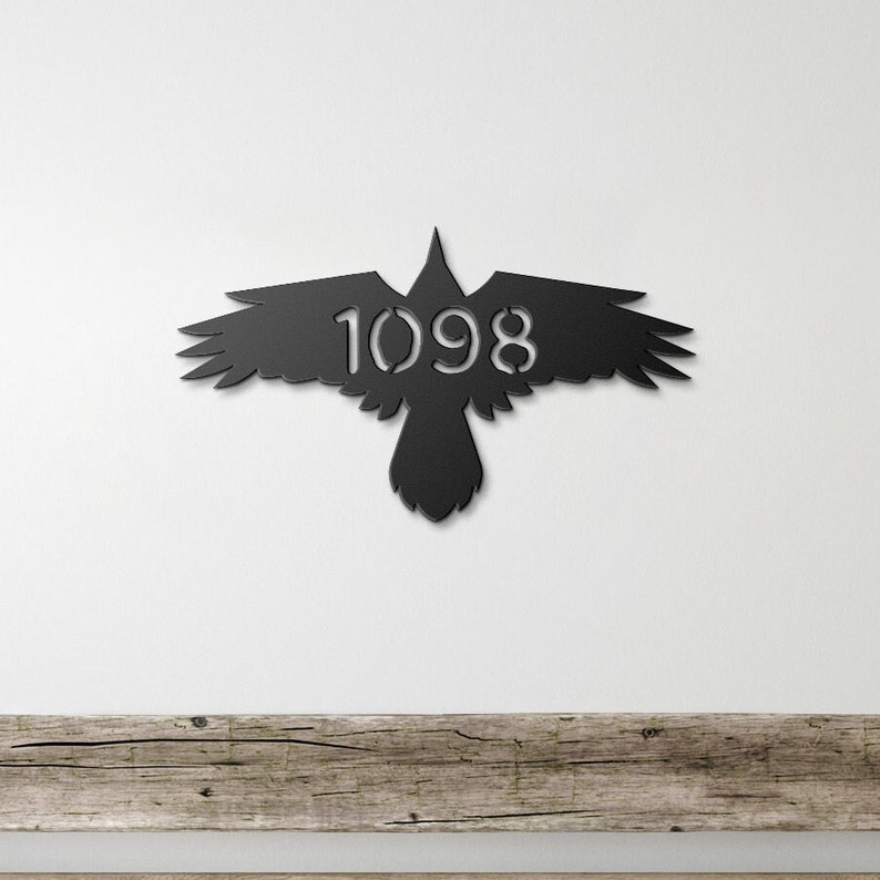 Raven House Number Sign, Personalized Sign, Custom Street Address ...