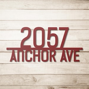 Modern Metal House Number Sign | House Address Sign With Street Name ...