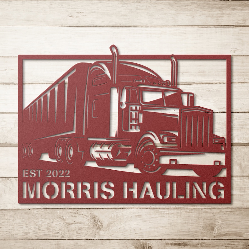 Trucking Sign, Custom Big Rig Trucking Business Sign, 18 Wheeler, Gift ...